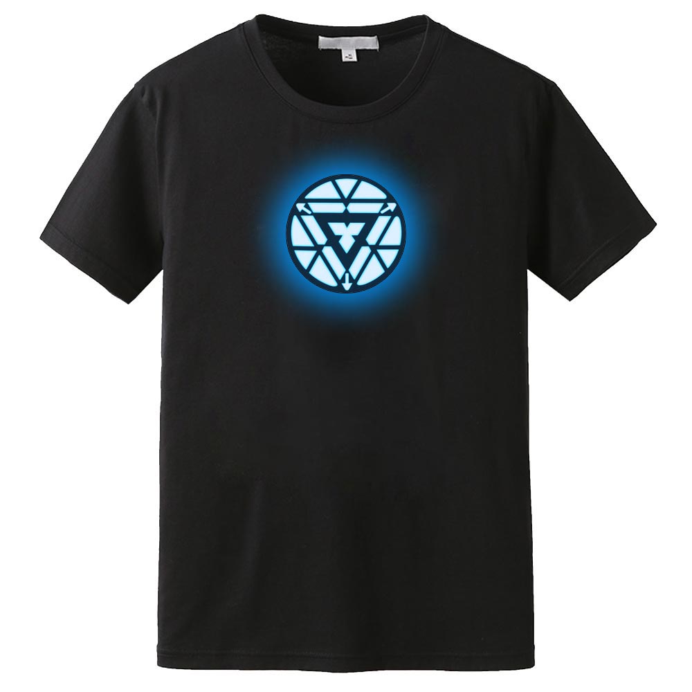 Iron Man LED Electro Sound Activated Music T-Shirt Luminescent EL Light ...